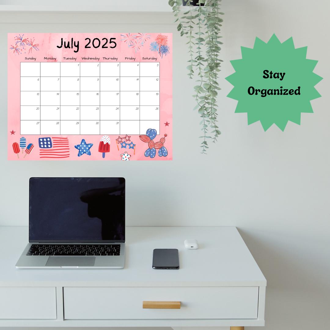 Editable July 2025 Calendar, Fillable Printable Planner Digital ...