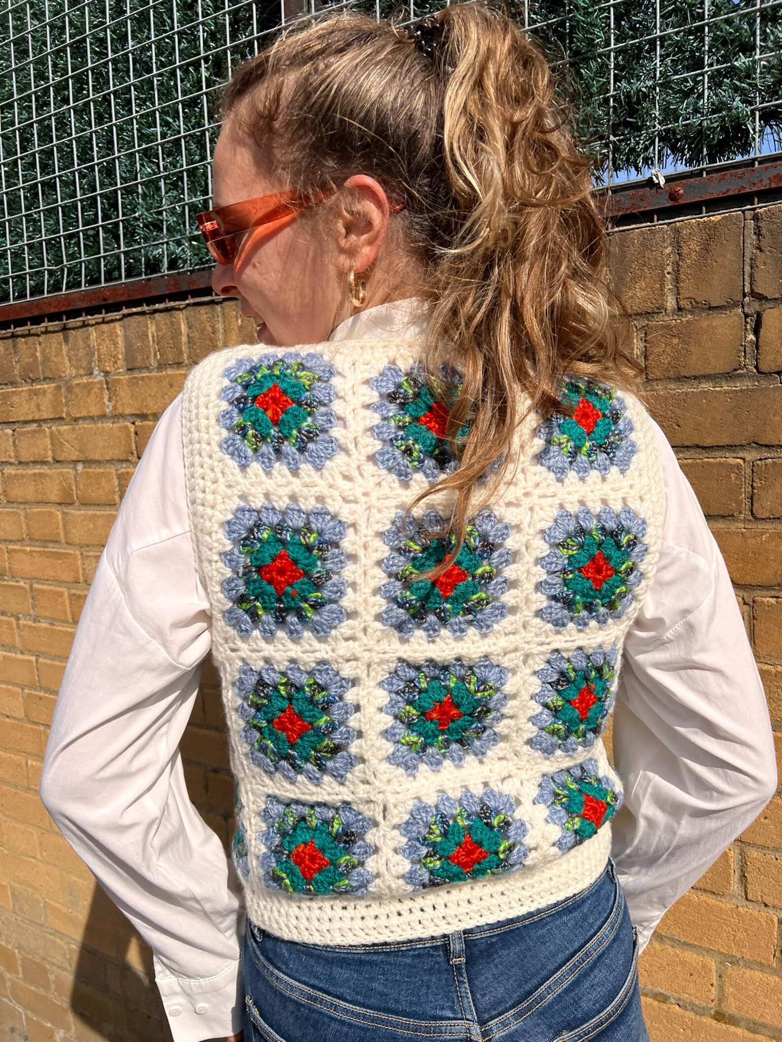 Granny Square Sweater, Granny Square Vest, Patchwork Sweater, Handmade ...