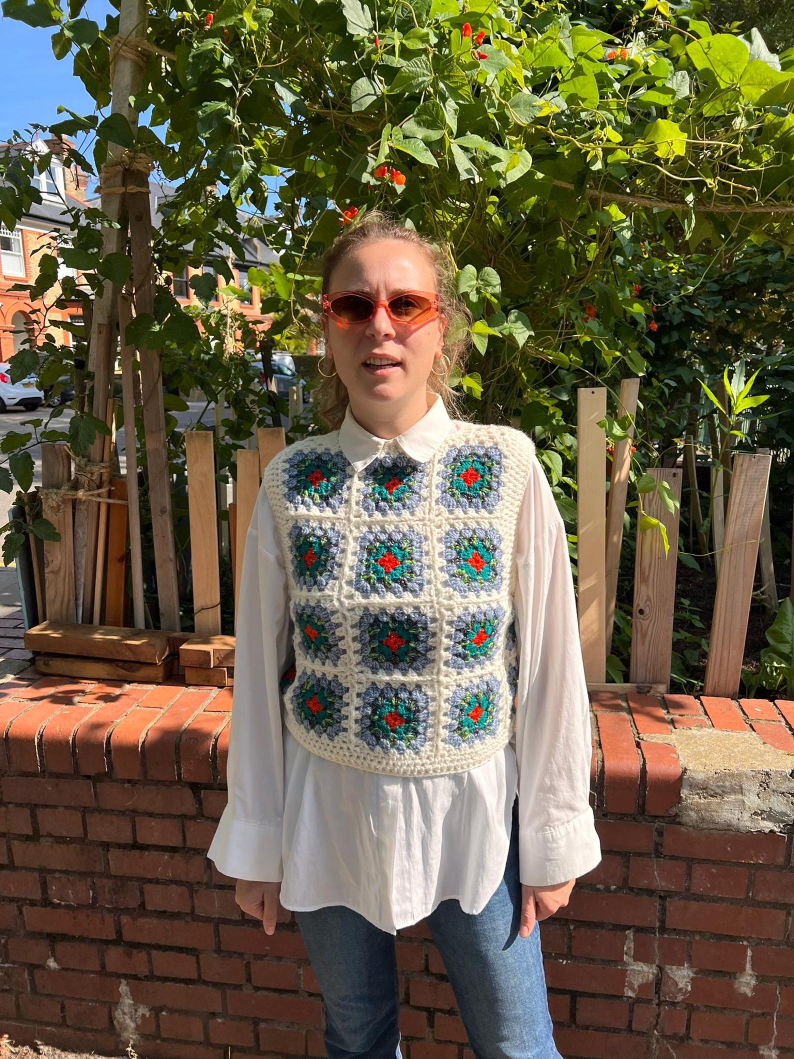 Granny Square Sweater, Granny Square Vest, Patchwork Sweater, Handmade ...