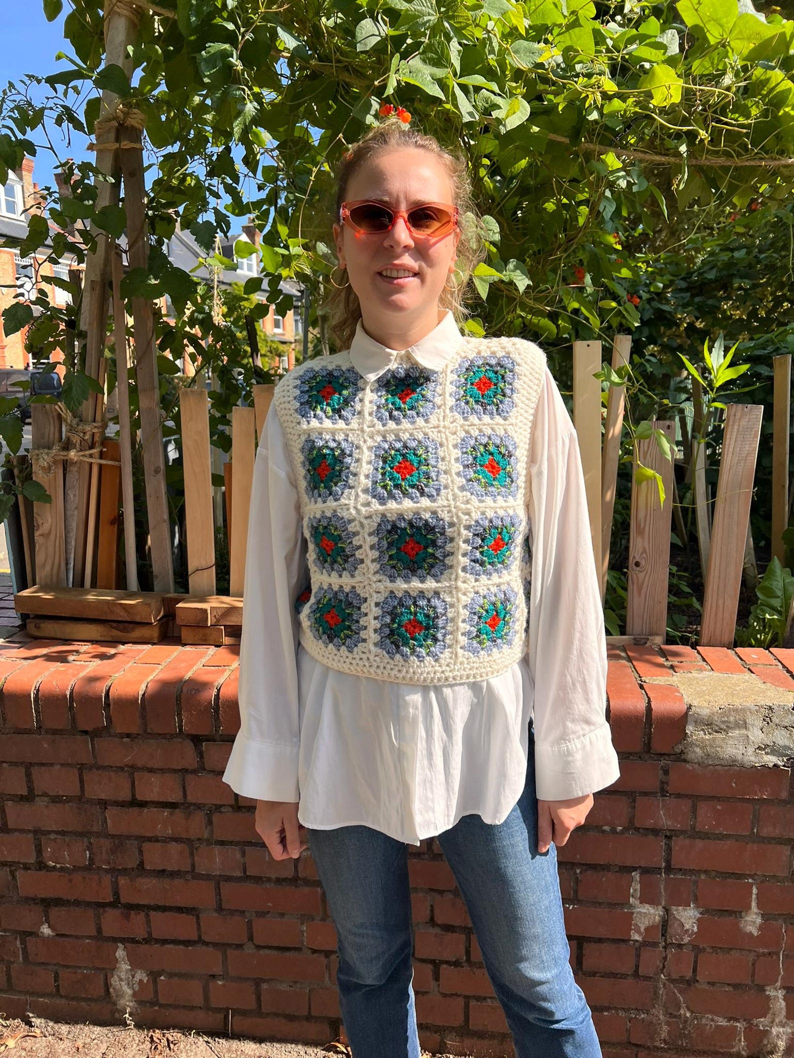 Granny Square Sweater, Granny Square Vest, Patchwork Sweater, Handmade ...