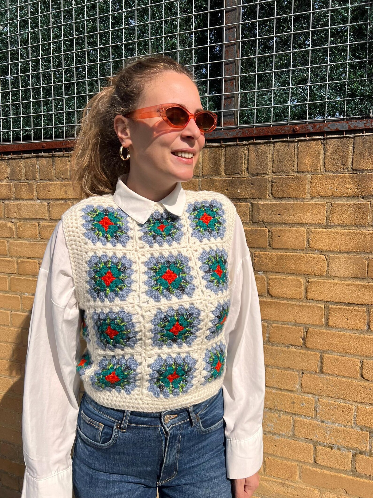 Granny Square Sweater, Granny Square Vest, Patchwork Sweater, Handmade ...