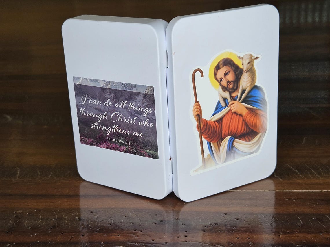 Handmade Mini Christian Shrine: Sacred Heart Altar Tin, USA - Etsy