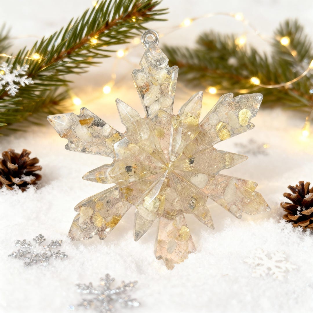 Rutile Quartz Crystal Snowflake Holiday Ornament Hanging Decoration ...