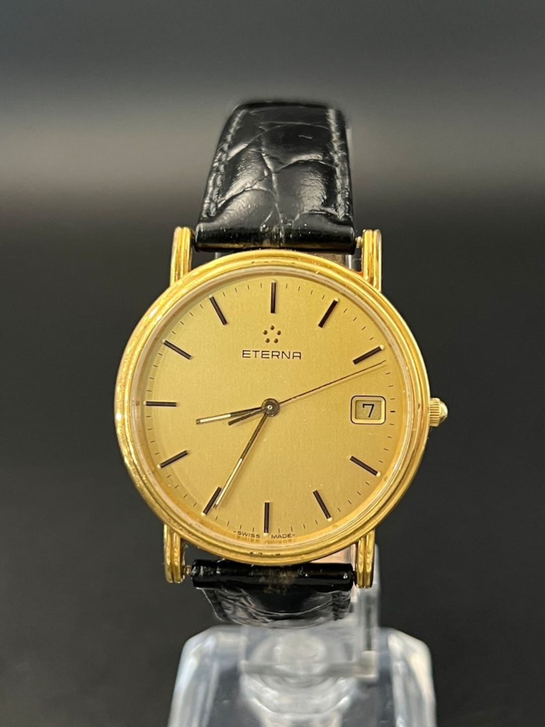 Rare Eterna Swiss Quartz Gold-tone Watch, 34.7mm Case, Vintage ...