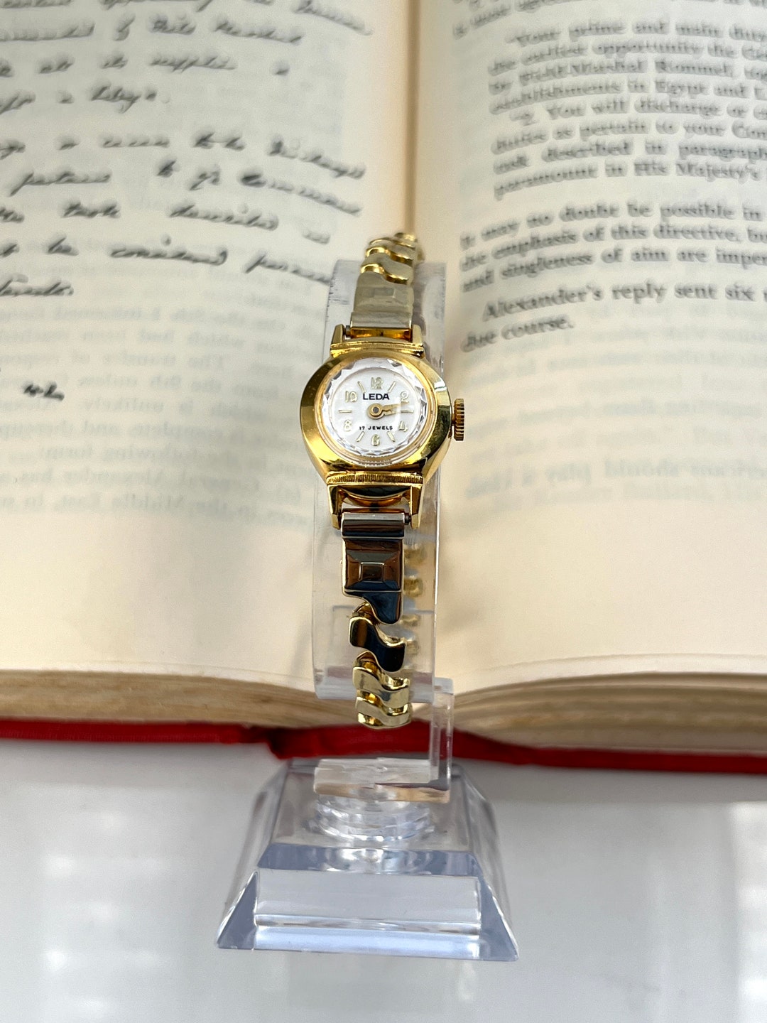 Vintage Leda Swiss Made Gold Tone Ladies Watch, 17 Jewels, Running and ...