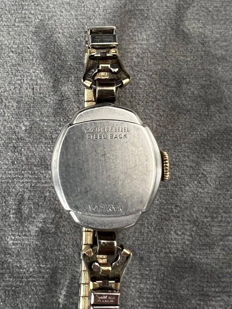 1960s Hamilton Ladies Watch, 10K Gold Plated, Unique Red-tipped Second ...