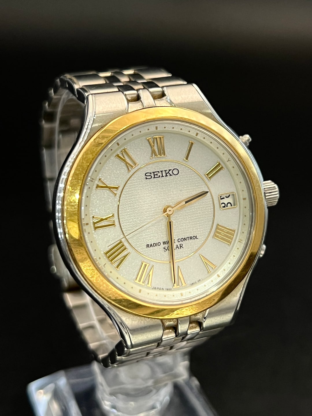 Seiko Solar-powered Radio Controlled Stainless Steel Watch, Model 7B22 ...