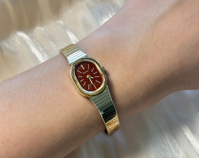 Rare 1975 Bulova Red Dial Ladies Mechanical Watch 10K RGP Bezel Retro ...