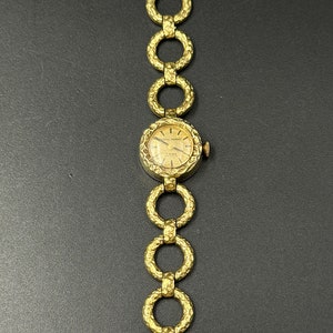Vintage Daniel Perret Gold Tone Mechanical Watch Rare Ladies Bracelet ...