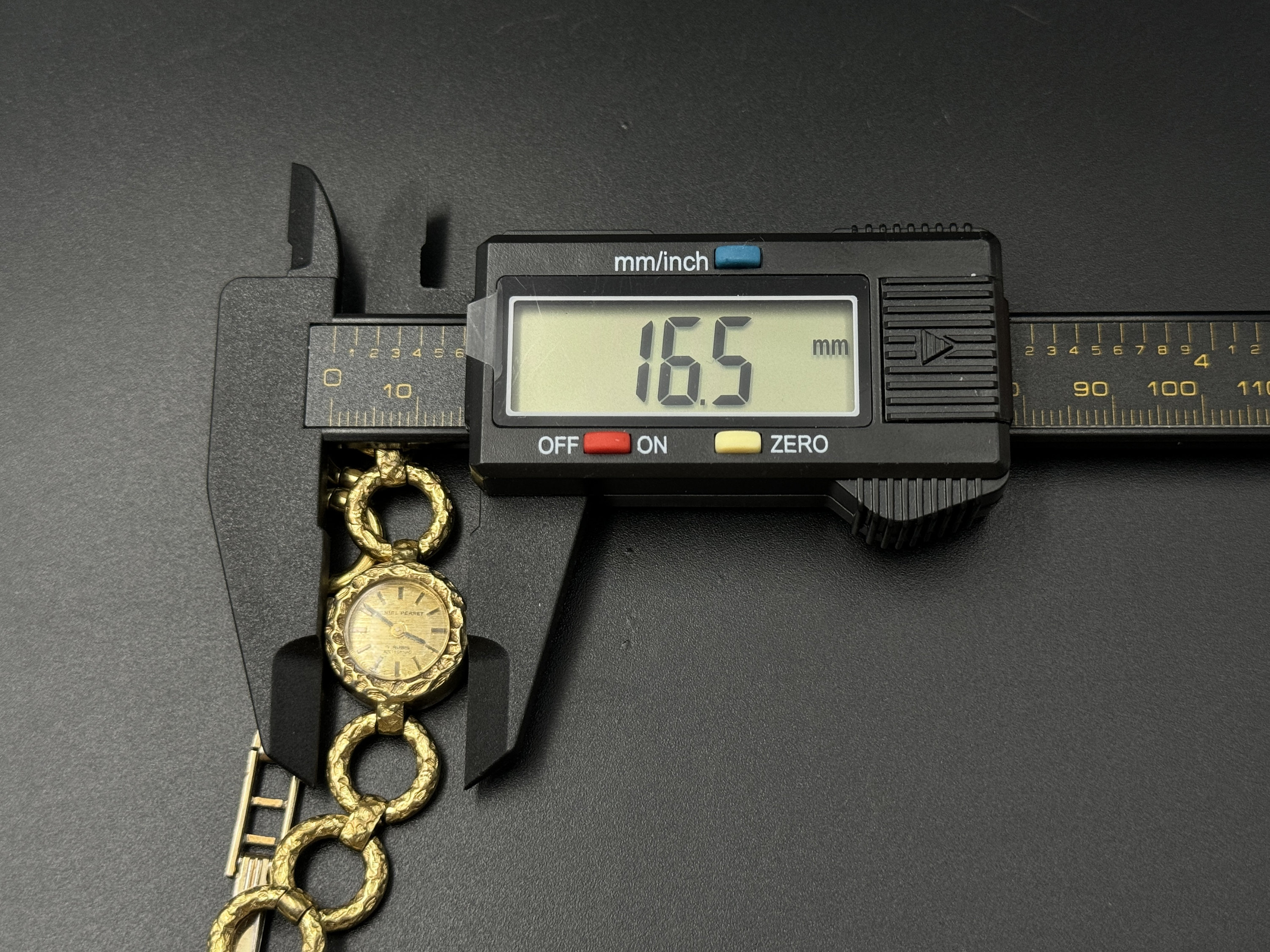 Vintage Daniel Perret Gold Tone Mechanical Watch Rare Ladies Bracelet ...