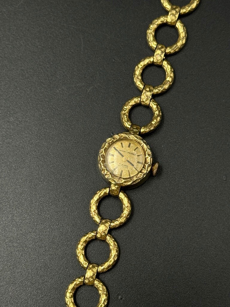 Vintage Daniel Perret Gold Tone Mechanical Watch Rare Ladies Bracelet ...