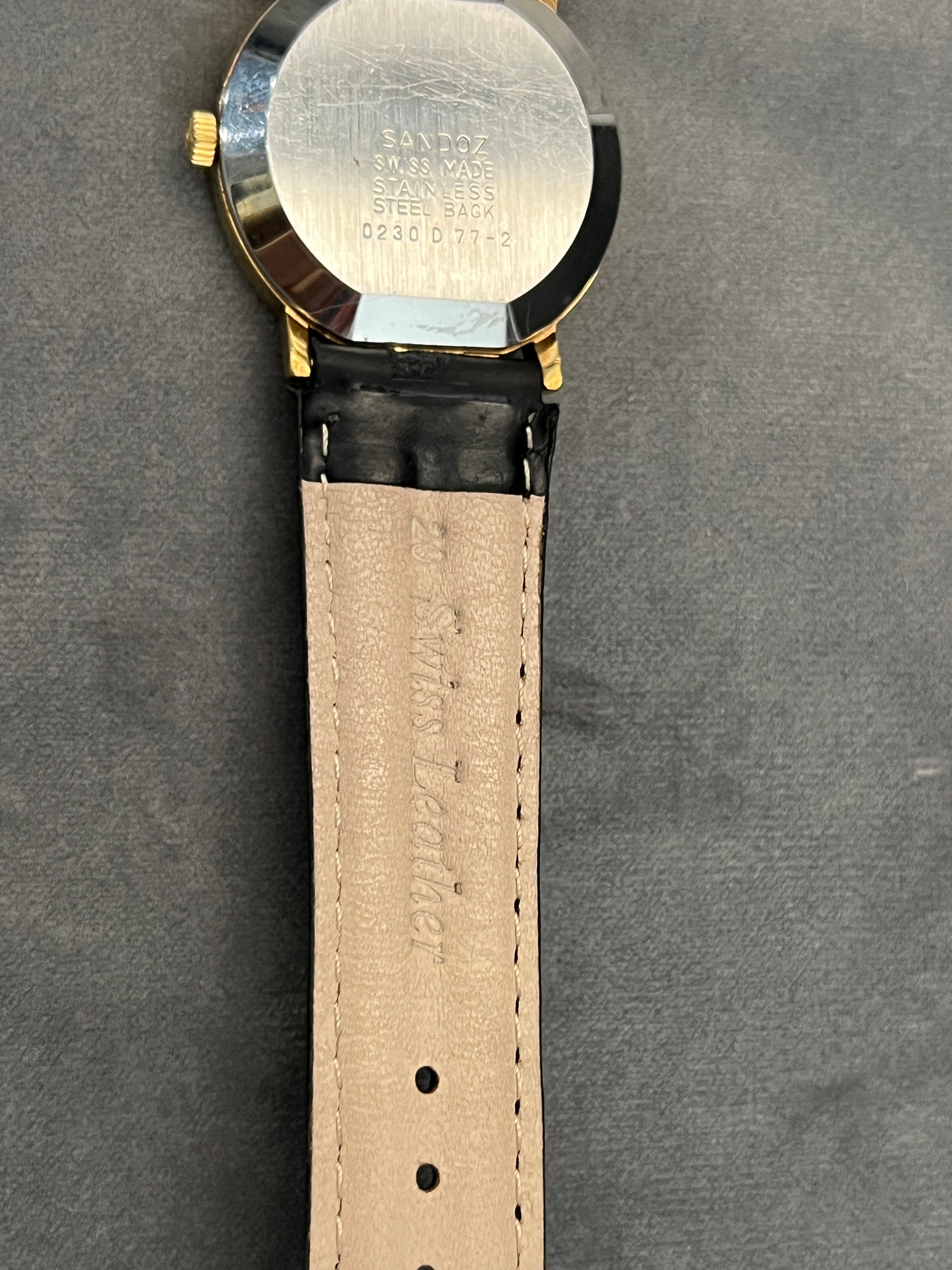 Vintage Sandoz Unisex Automatic Watch, 34mm Gold Tone Case, Swiss Made ...