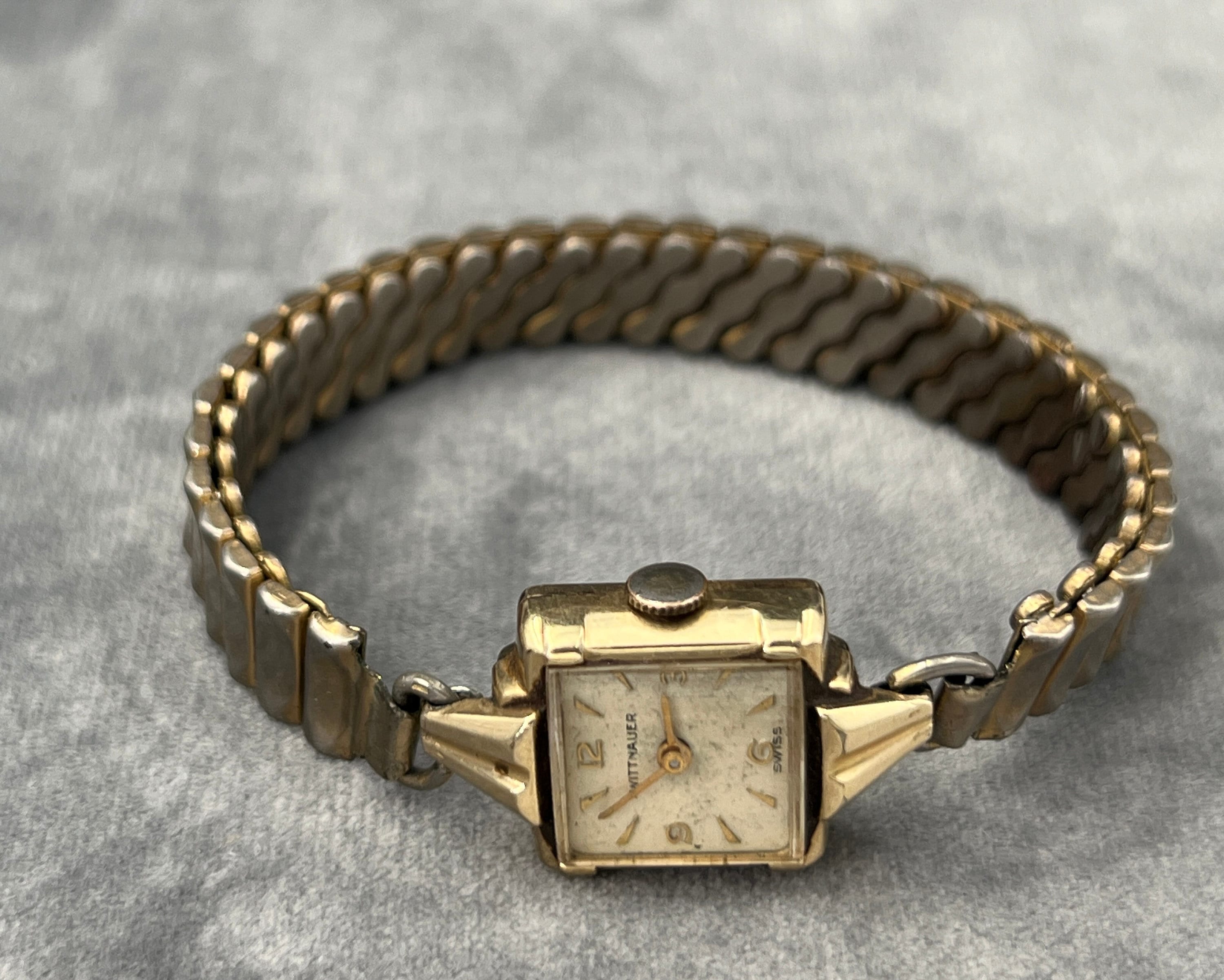 Vintage Wittnauer Ladies 10k Gold Filled Tank Watch, 18mm Case Stretch ...