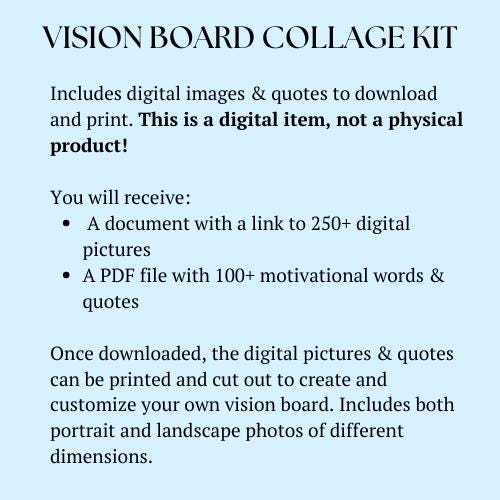 2025 Vision Board Kit, Printable Vision Board Pictures, Digital Vision ...