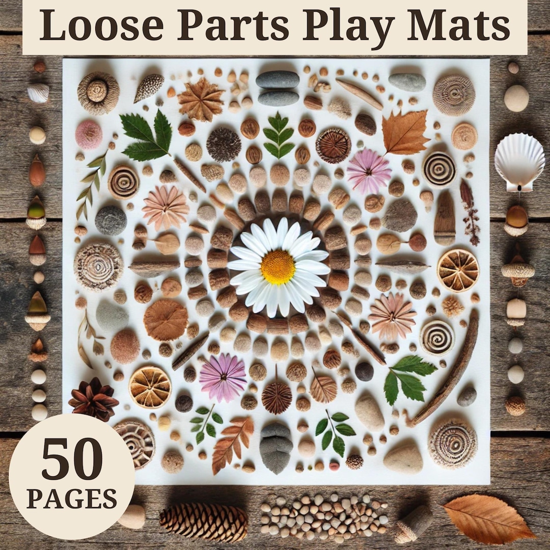 Loose Parts Play Mat, Reggio Emilia Nature Pattern Provocation Mat ...