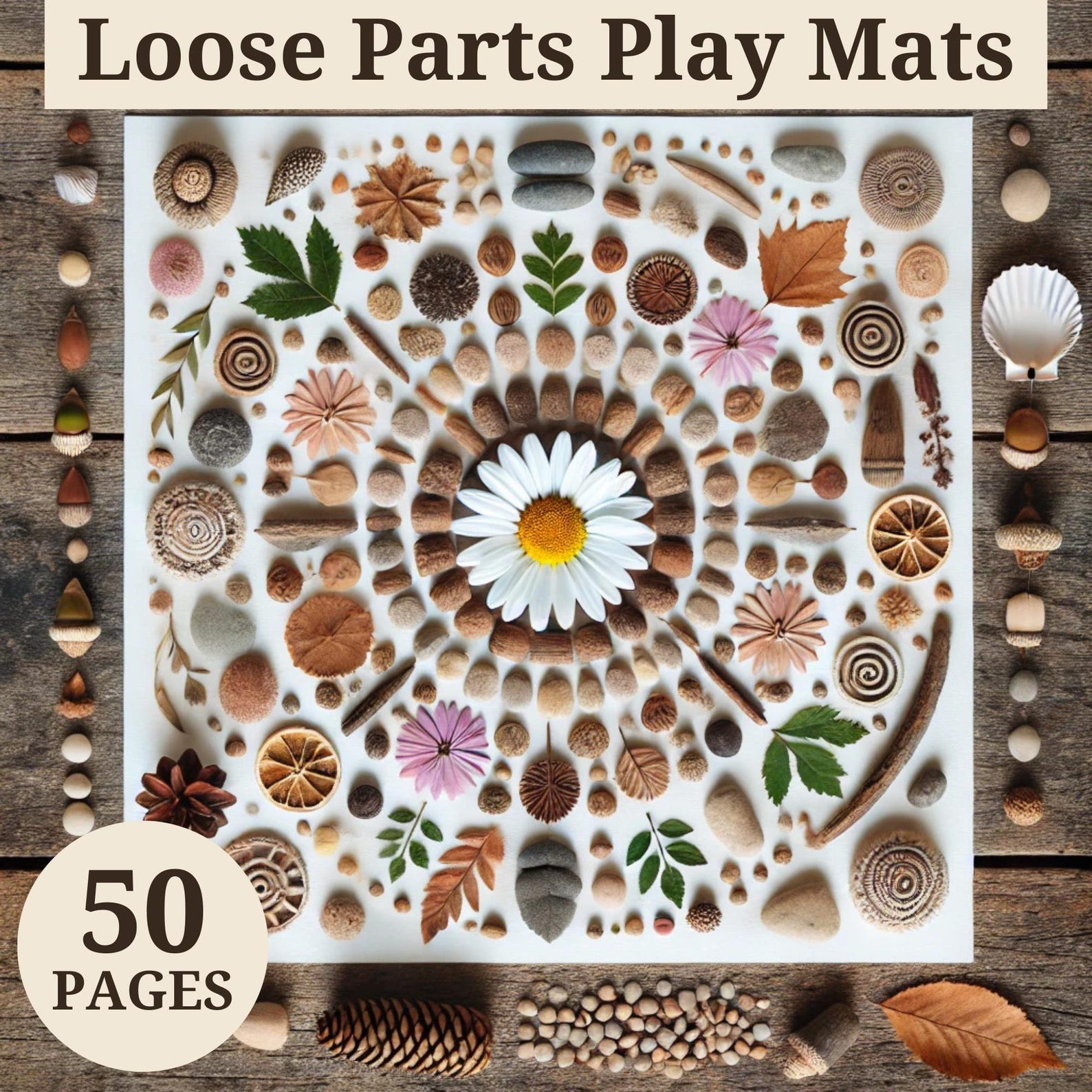 Loose Parts Play Mat, Reggio Emilia Nature Pattern Provocation Mat ...