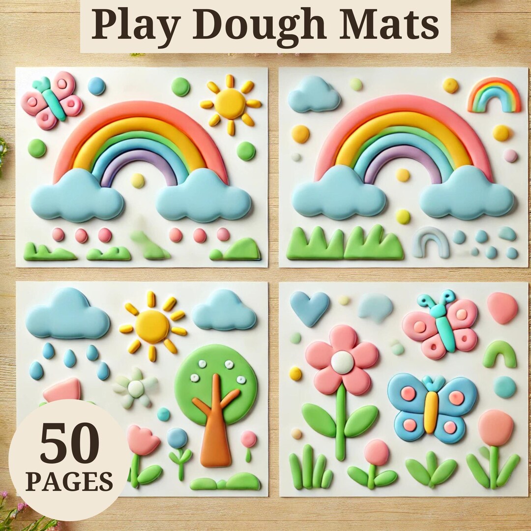 Play Dough Mats, Printable Spring Play Dough Activity, Reggio Emilia ...