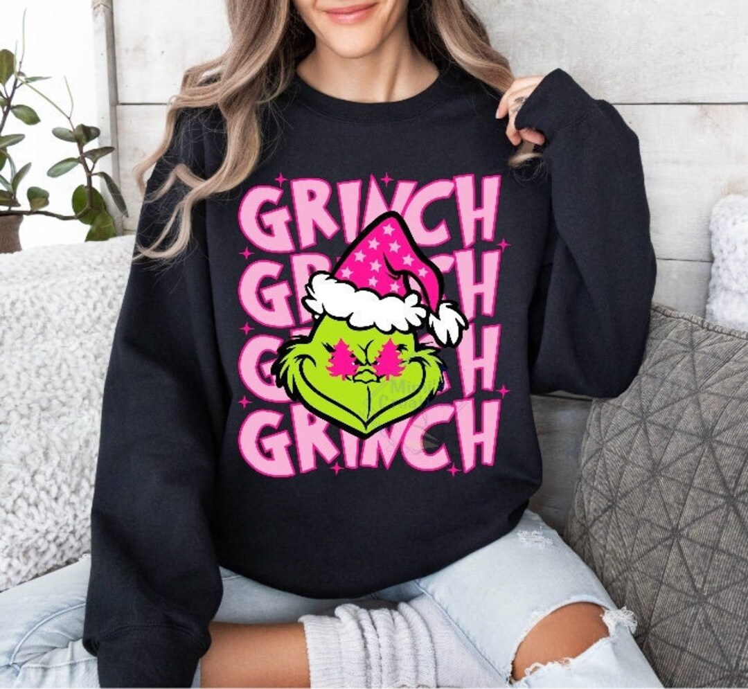 Grinch Grinch Grinch Grinch Pink Santa Hat Grinch Sweatshirt Hoodie