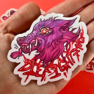 DIE FIGHTING || Metal Gore Wolf Sticker || Waterproof + Weatherproof - Etsy