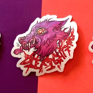 DIE FIGHTING || Metal Gore Wolf Sticker || Waterproof + Weatherproof - Etsy