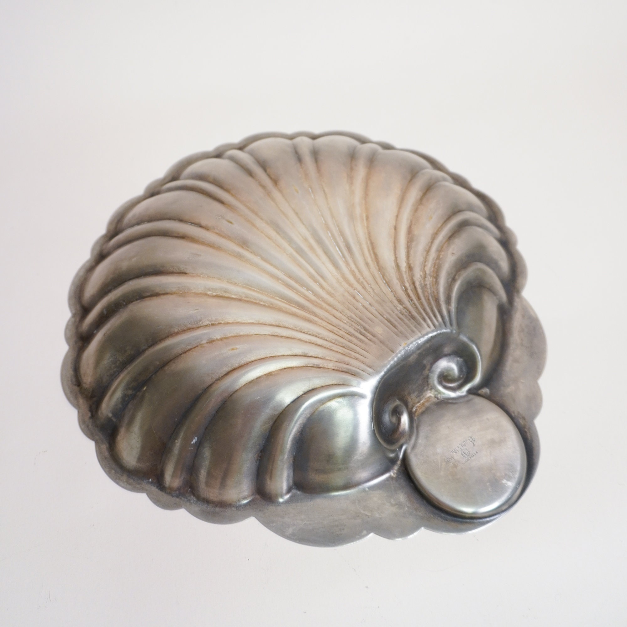 Vintage Shell Serving Tray, Antique Sterling Silver Scallop Dish ...