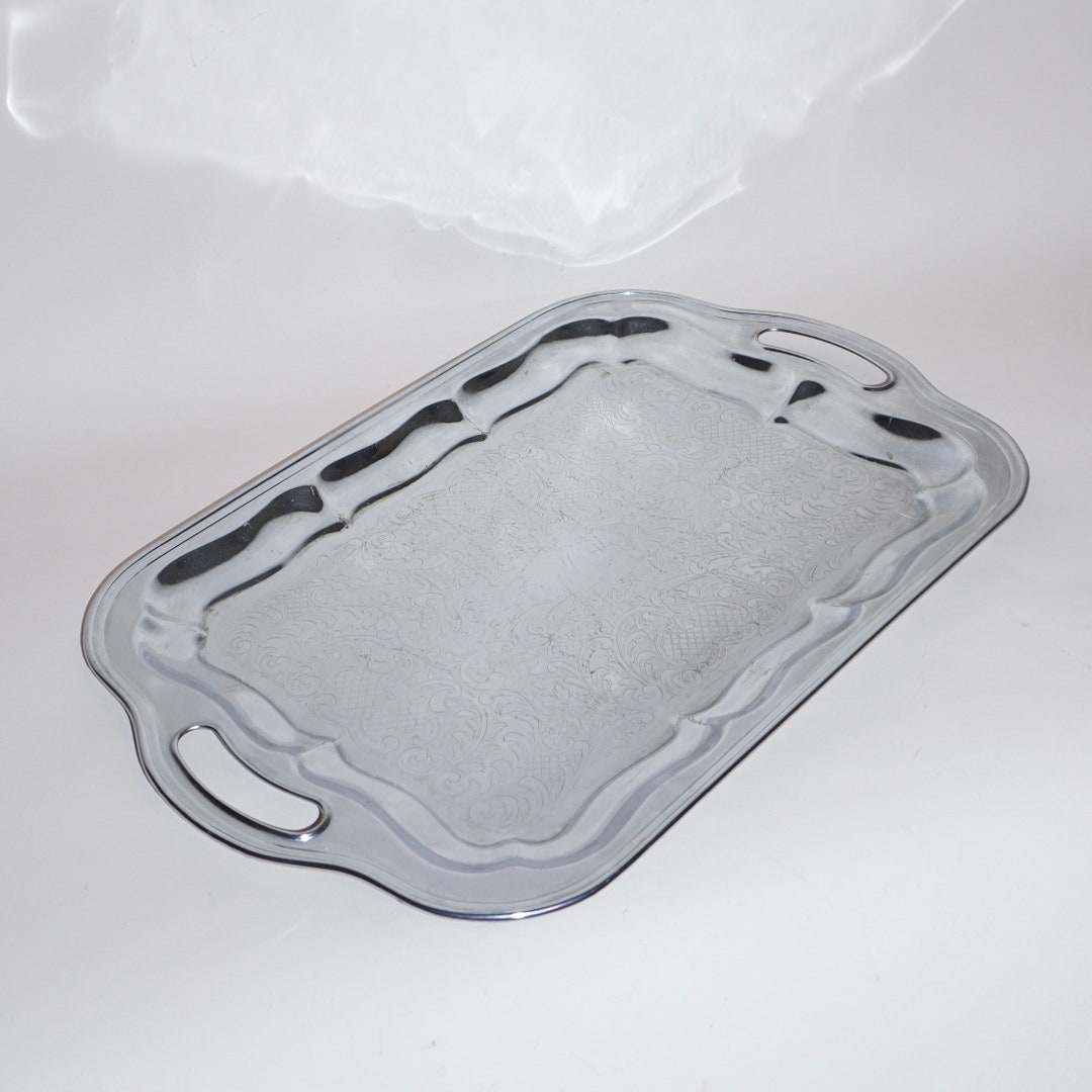 Vintage Serving Tray, Antique Sterling Silver Dish, English Silver Tray ...