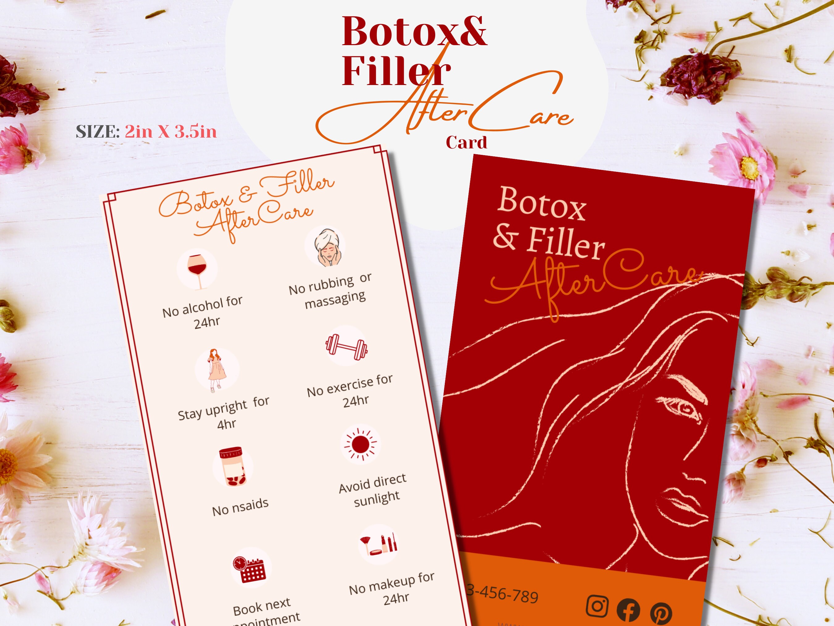 Botox Aftercare Card Filler Aftercare Card Dermal Filler - Etsy