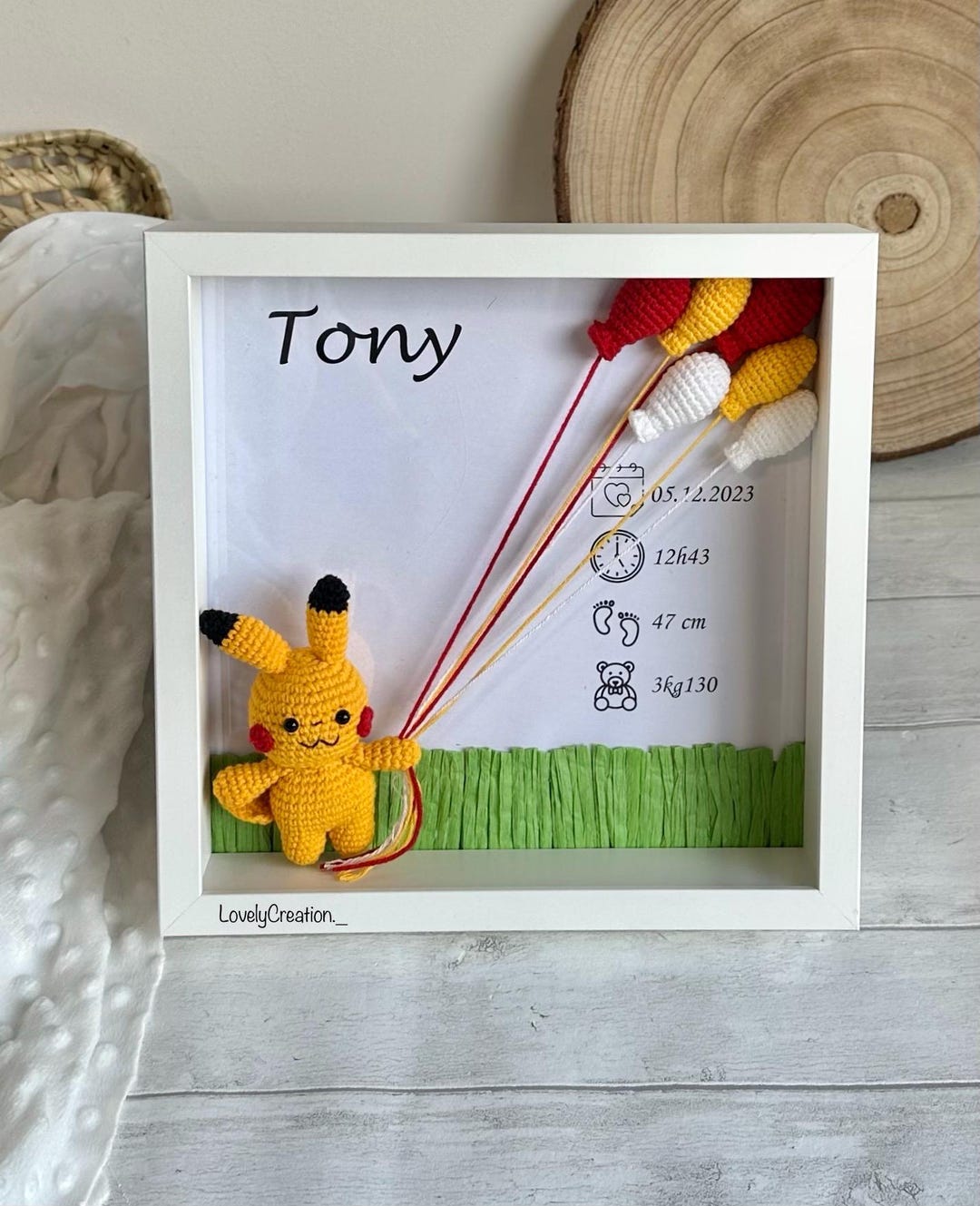 Personalized Pikachu Birth Frame Pikachu Theme - Etsy