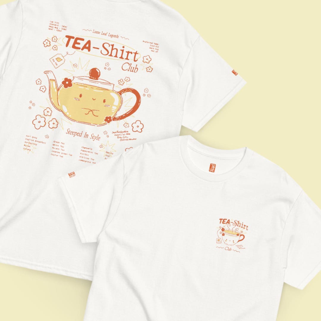 Tea-shirt Club T-shirt | Cute Bold Graphic Tee for Tea Lovers | 100% ...