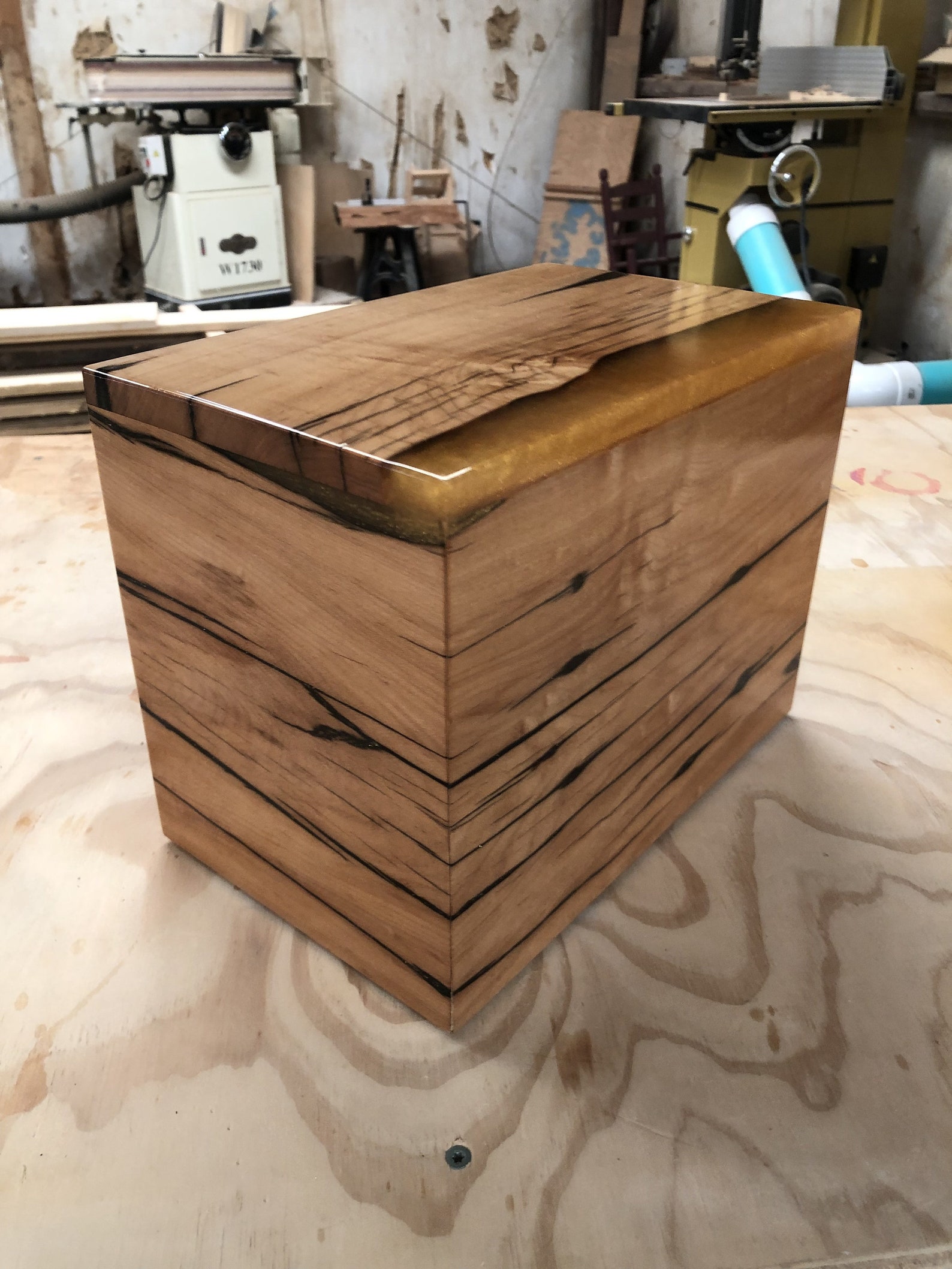 Reclaimed Barnwood Cremation Urn and Gold Resin - Etsy