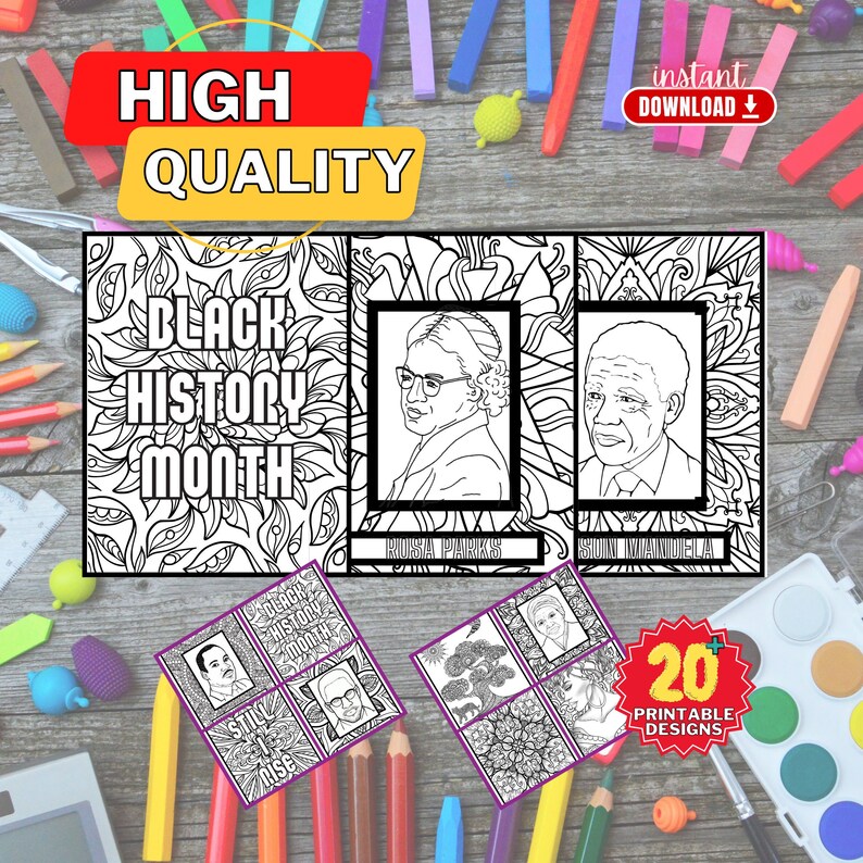 Black History Coloring Pages | Great for All Ages | Mandala Coloring ...