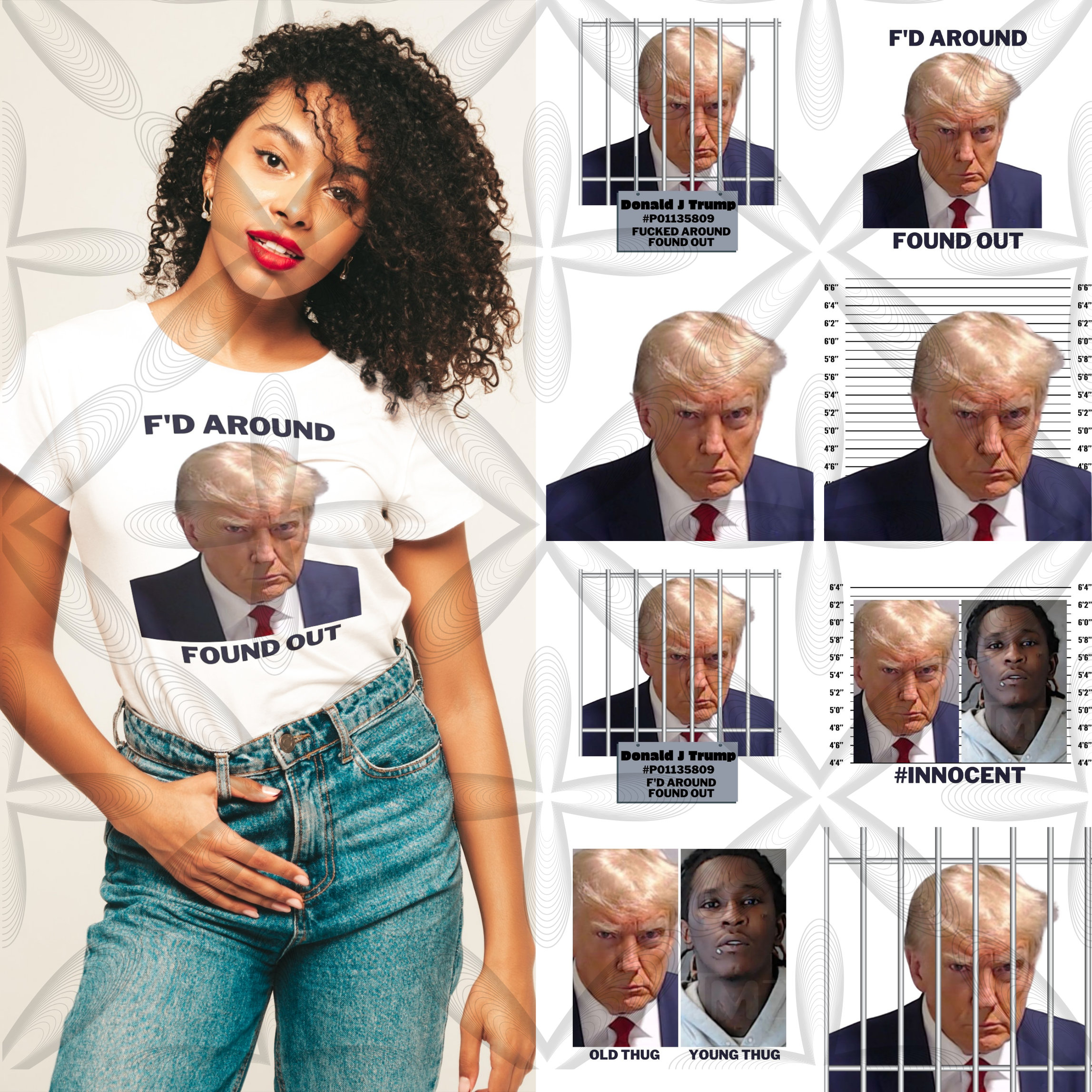 NEW Donald Trump Official Mugshot SVG Jpg PNG Files T-shirts Rolling ...
