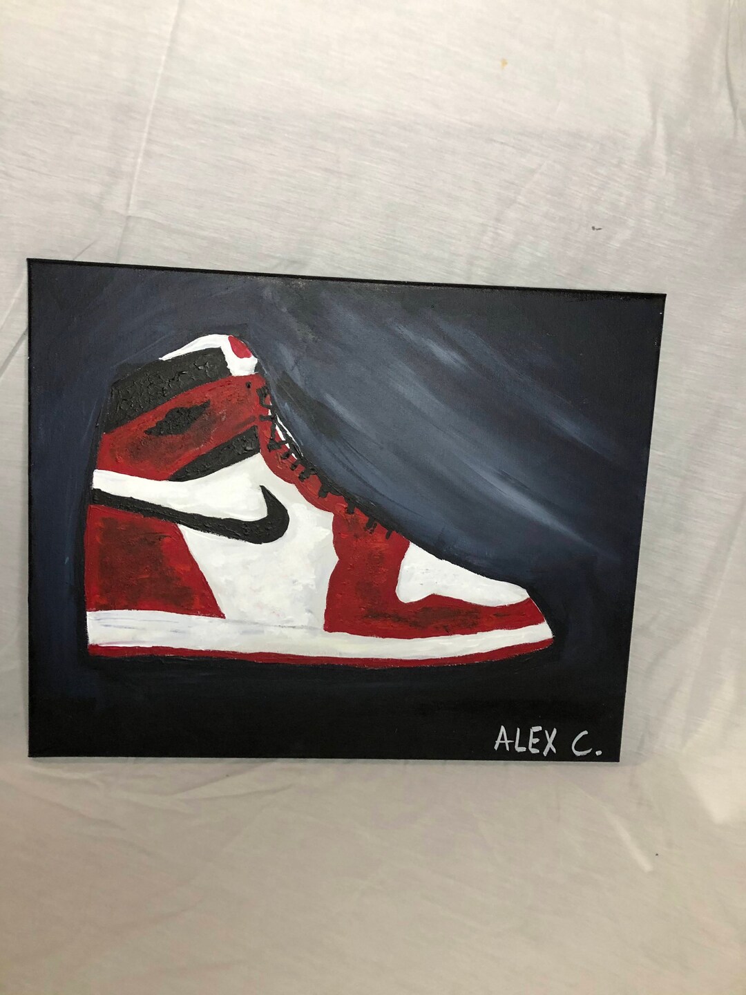 Red Jordan 1 Painting - Etsy