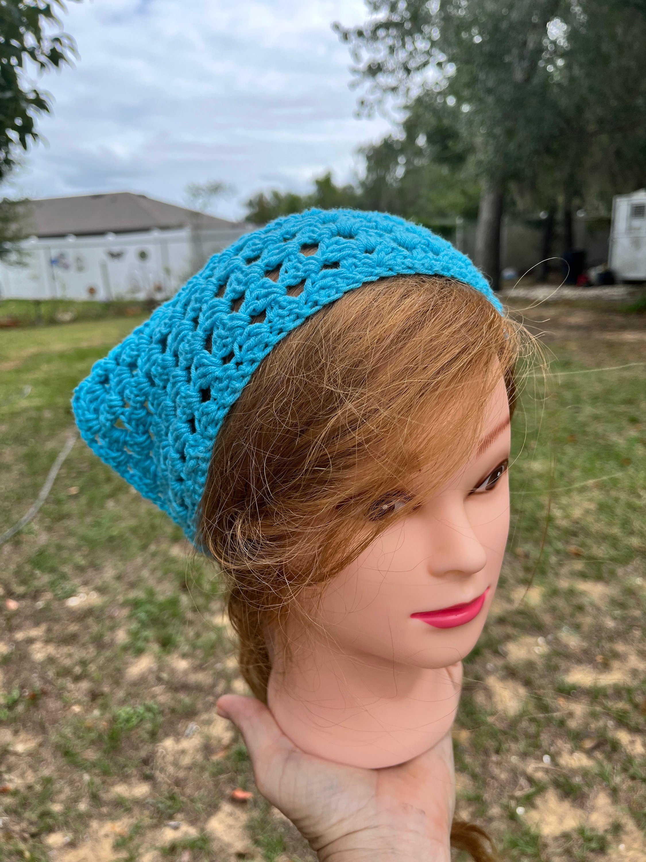 Crochet Granny Square Triangle Bandana Head Scarf - Etsy