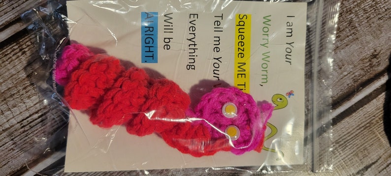 Crocheted Worry Worm Random Acts of Kindness - Etsy