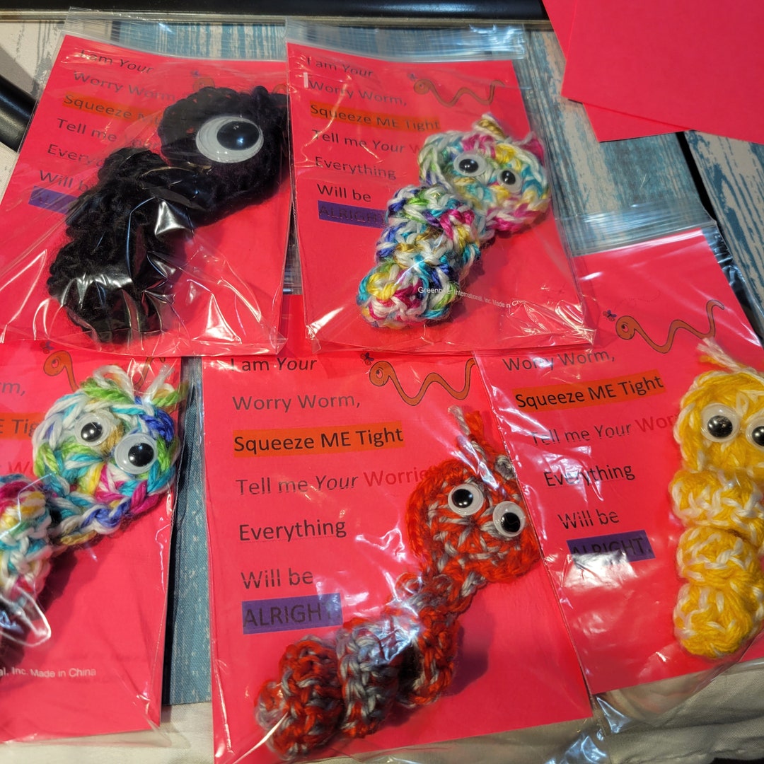 Crocheted Worry Worm Random Acts of Kindness - Etsy