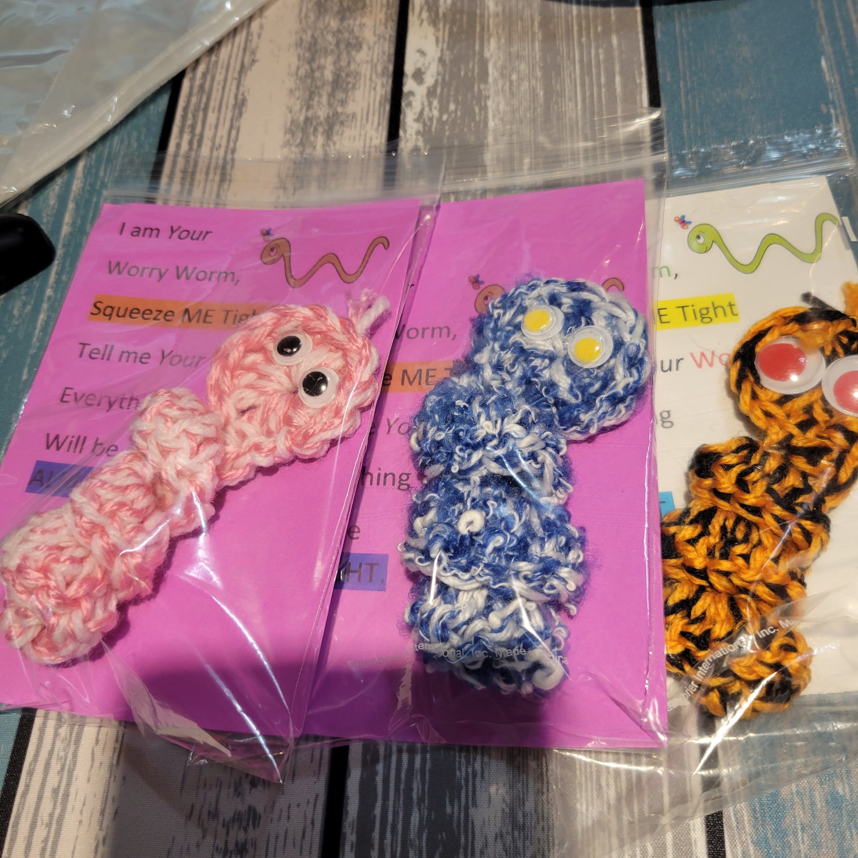 Crocheted Worry Worm Random Acts of Kindness - Etsy