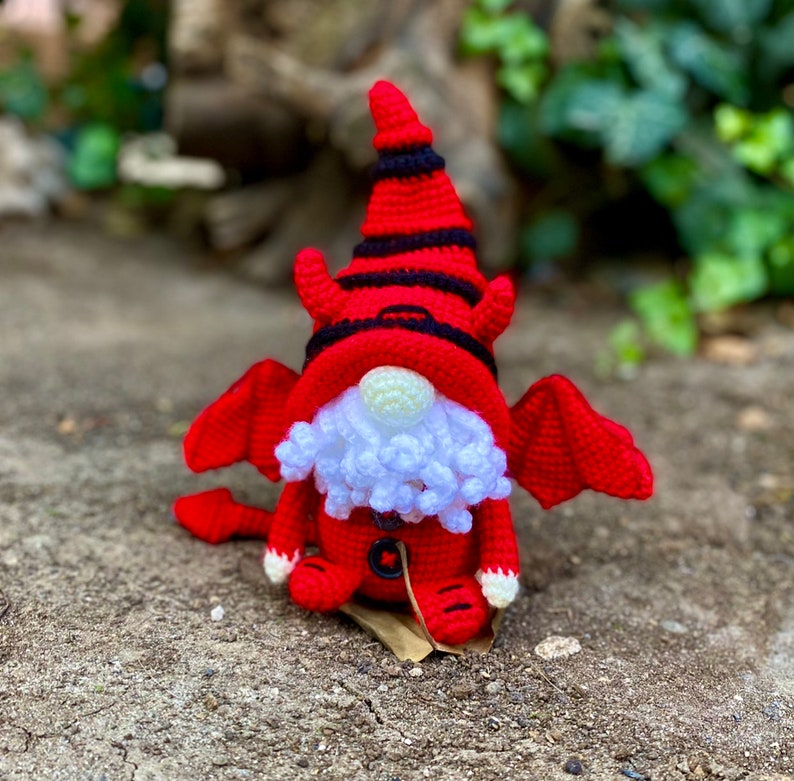 Crochet Pattern: Red Devil Gnome Crochet Pattern Halloween - Etsy
