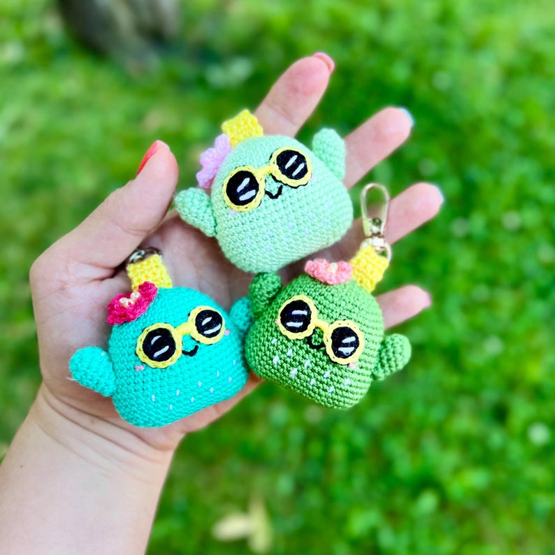 Tiny Cactus Crochet Pattern – Kawaii Amigurumi Keychain (PDF) - Etsy