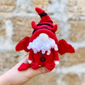 Crochet Pattern: Red Devil Gnome Crochet Pattern, Halloween Gnome ...