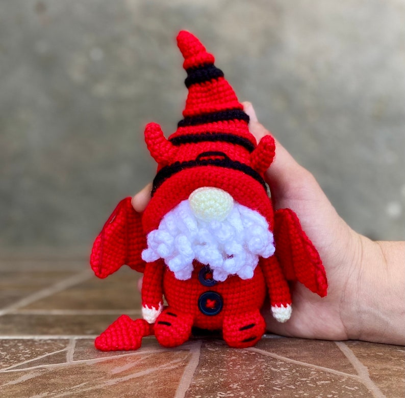 Crochet Pattern: Red Devil Gnome Crochet Pattern Halloween - Etsy