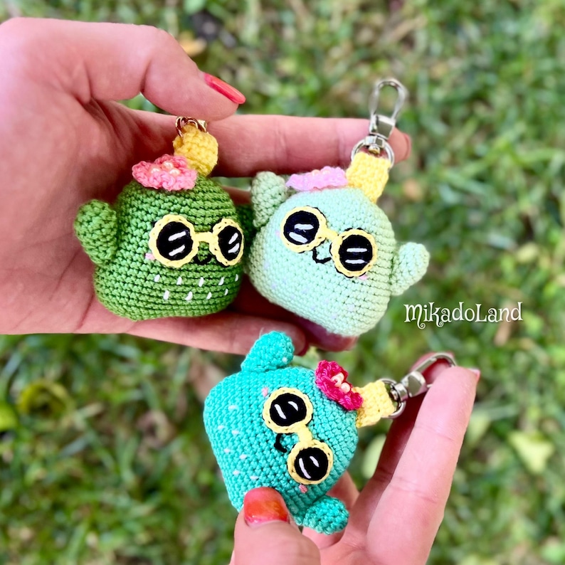 Tiny Cactus Crochet Pattern – Kawaii Amigurumi Keychain (PDF) - Etsy