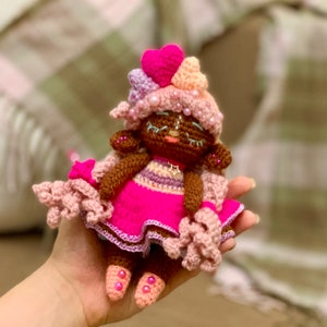 Crochet Pattern: Chocolate Baby Elfie, Elf Doll Amigurumi, Black Doll ...