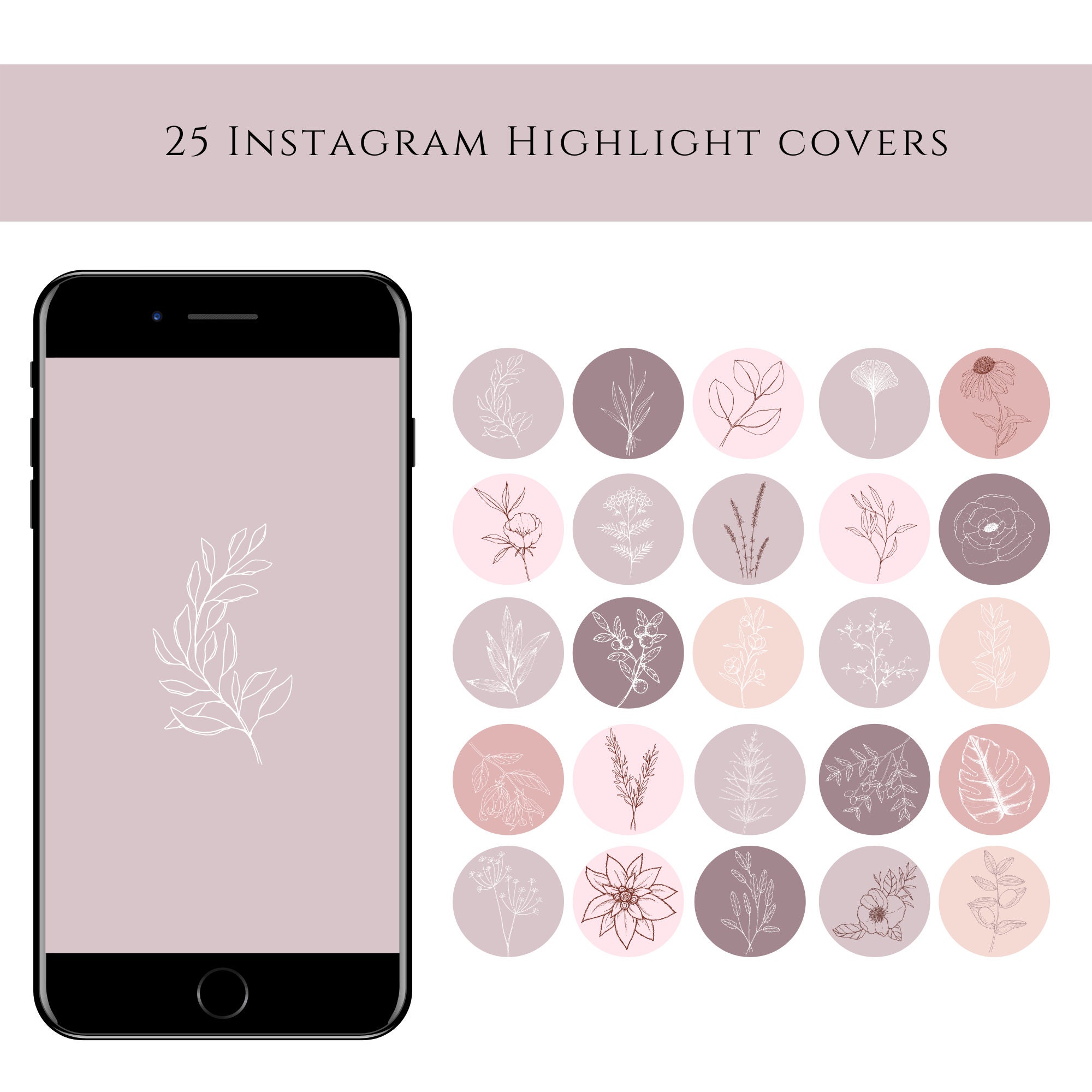 25 Instagram Story Highlight Covers, Floral Instagram Highlights ...