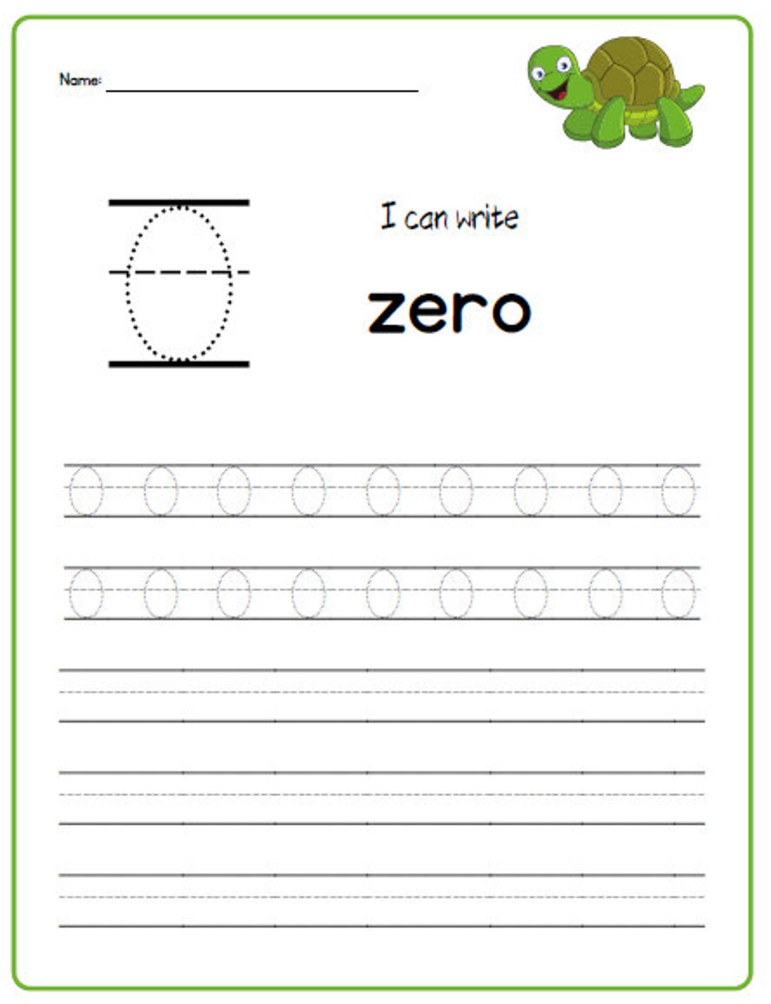 0-10 Numbers Tracing Handwriting Printable Digital Download - Etsy