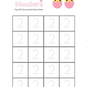 10 Page Number Tracing Workbook - Easter Theme - Etsy