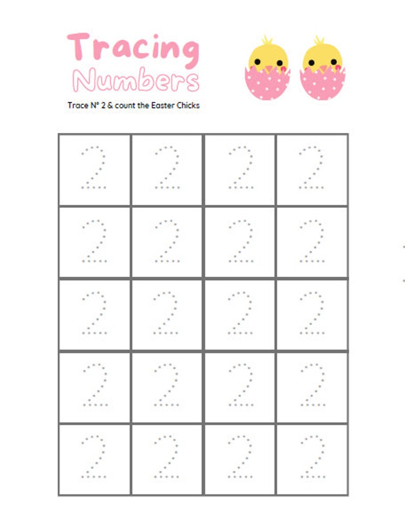 10 Page Number Tracing Workbook - Easter Theme - Etsy