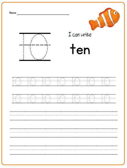 0-10 Numbers Tracing Handwriting Printable Digital Download - Etsy