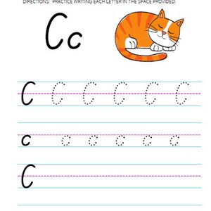 28 Page Alphabet Tracing Colored Printable Digital Download Workbook A ...