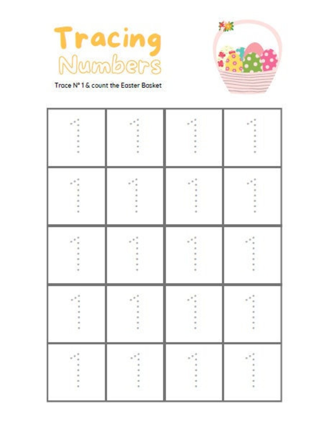 10 Page Number Tracing Workbook - Easter Theme - Etsy